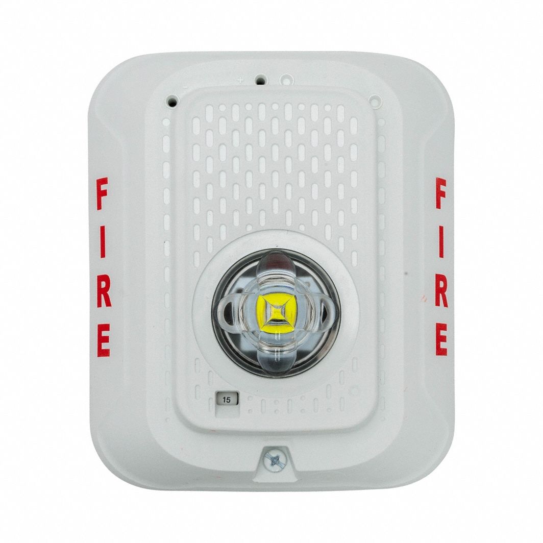 Fire Alarm Strobe,Indoor,Plastic,White - Grainger