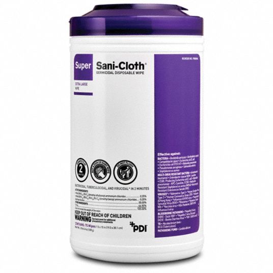 SANI PROFESSIONAL, Canister, 75 ct Container Size, Disinfecting Wipes ...