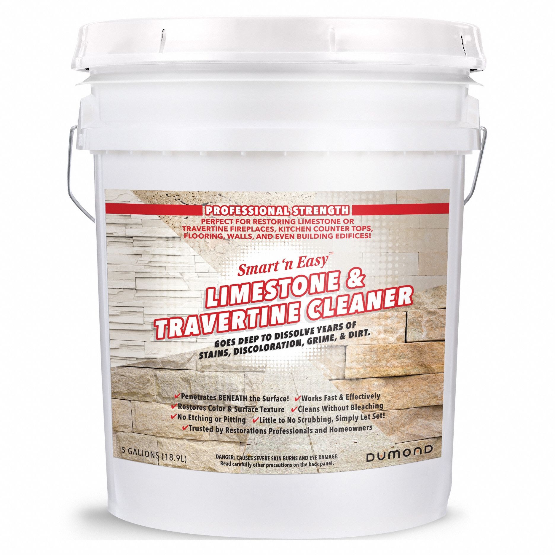 Bucket, 5 gal Container Size, Stone Cleaner - 39C352|0900 - Grainger