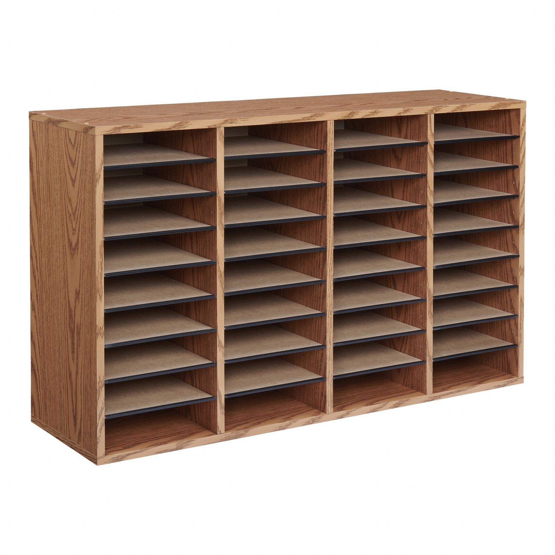 SAFCO, Medium Oak, 36 Compartments, Literature Organizer - 65KT55 ...