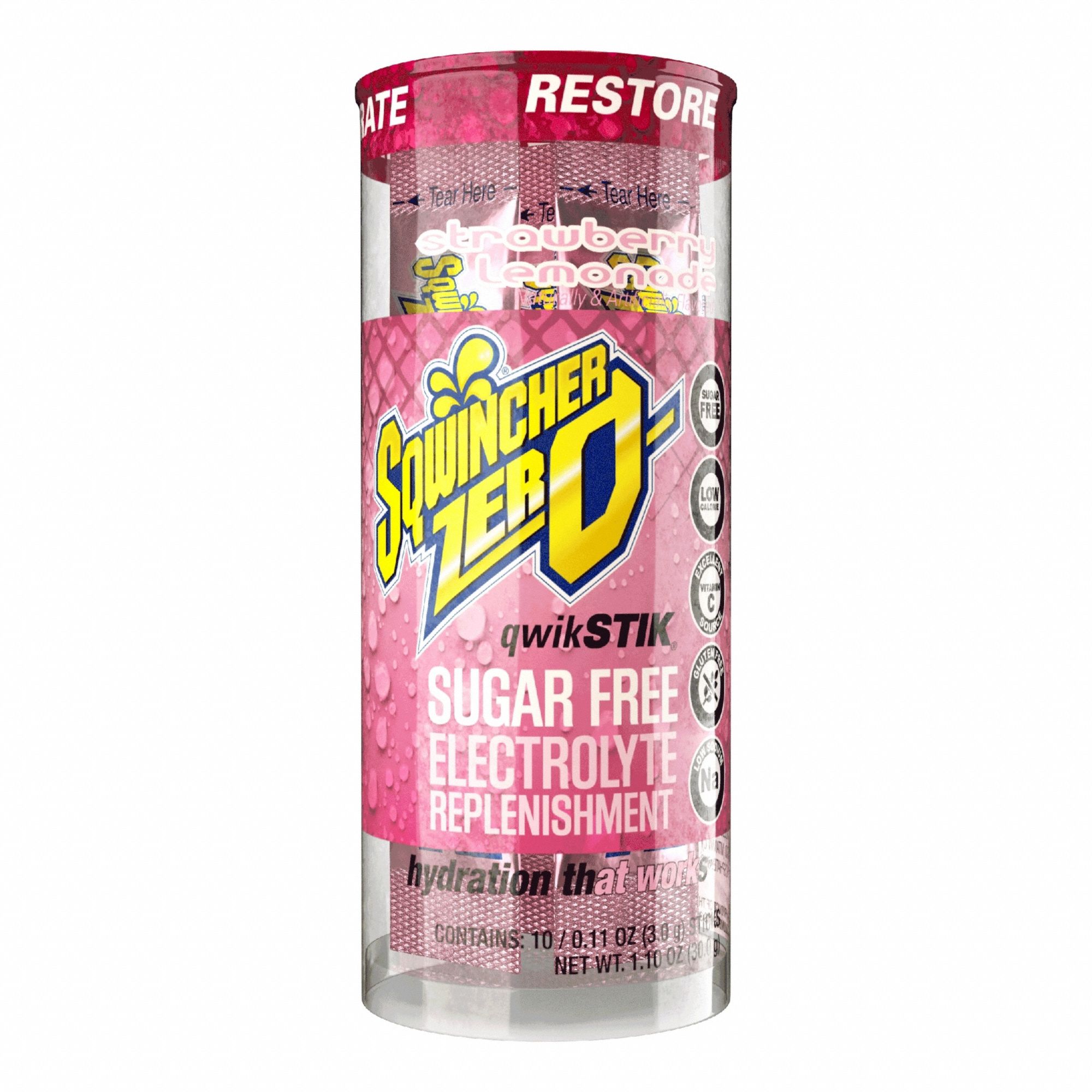 SQWINCHER, Strawberry Lemonade, Single-Serve, Sports Drink Mix - 24A950 ...