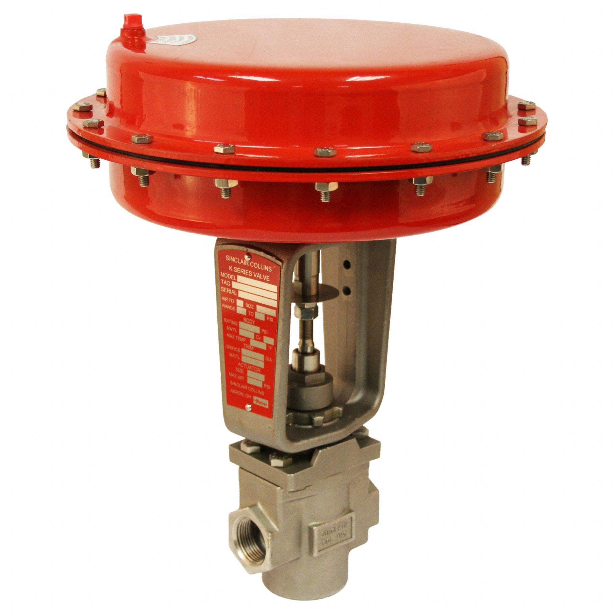 PARKER, Stainless Steel, 1 in Pipe Size, Pneumatic Globe Control Valve ...