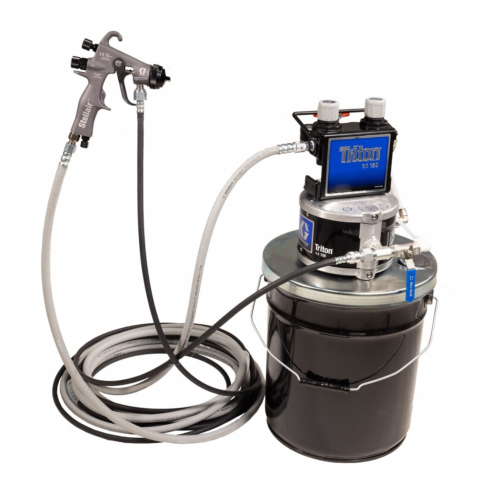 GRACO, Pail-Mount, 27 5/8 in Overall Ht, Paint Sprayer Pump - 831JY5 ...