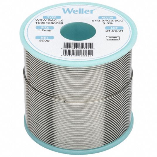WELLER, 1.2 mm x 500 g, SAC L0, Solder Wire - 799RL2|T0051386799 - Grainger