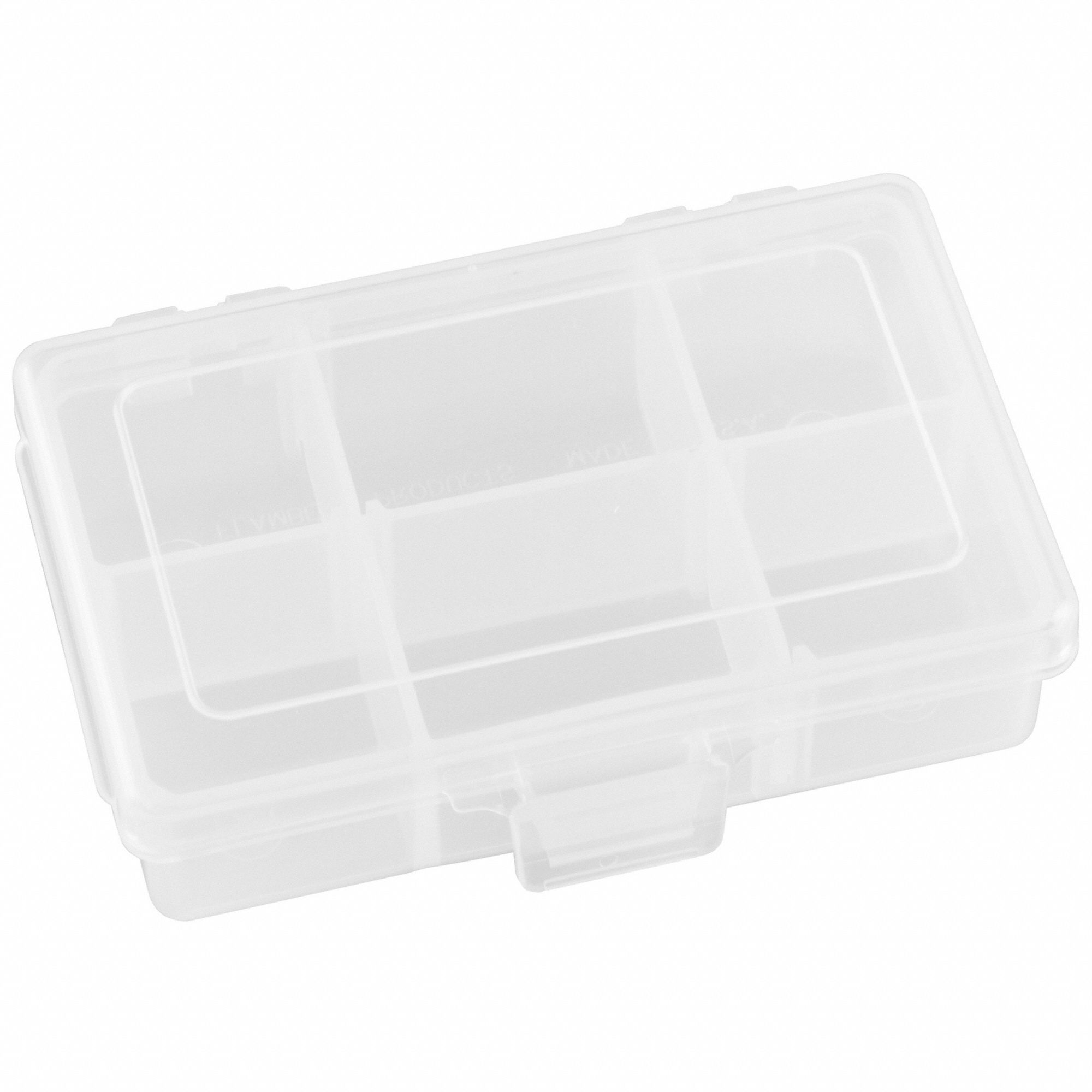 FLAMBEAU, 3 3/8 in x 4 5/8 in x 1 3/8 in, Clear, Compartment Box ...