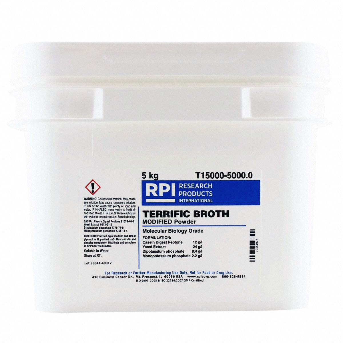 Lab, 5 kg, Terrific Broth, Modified - 31GD98|T15000-5000.0 - Grainger