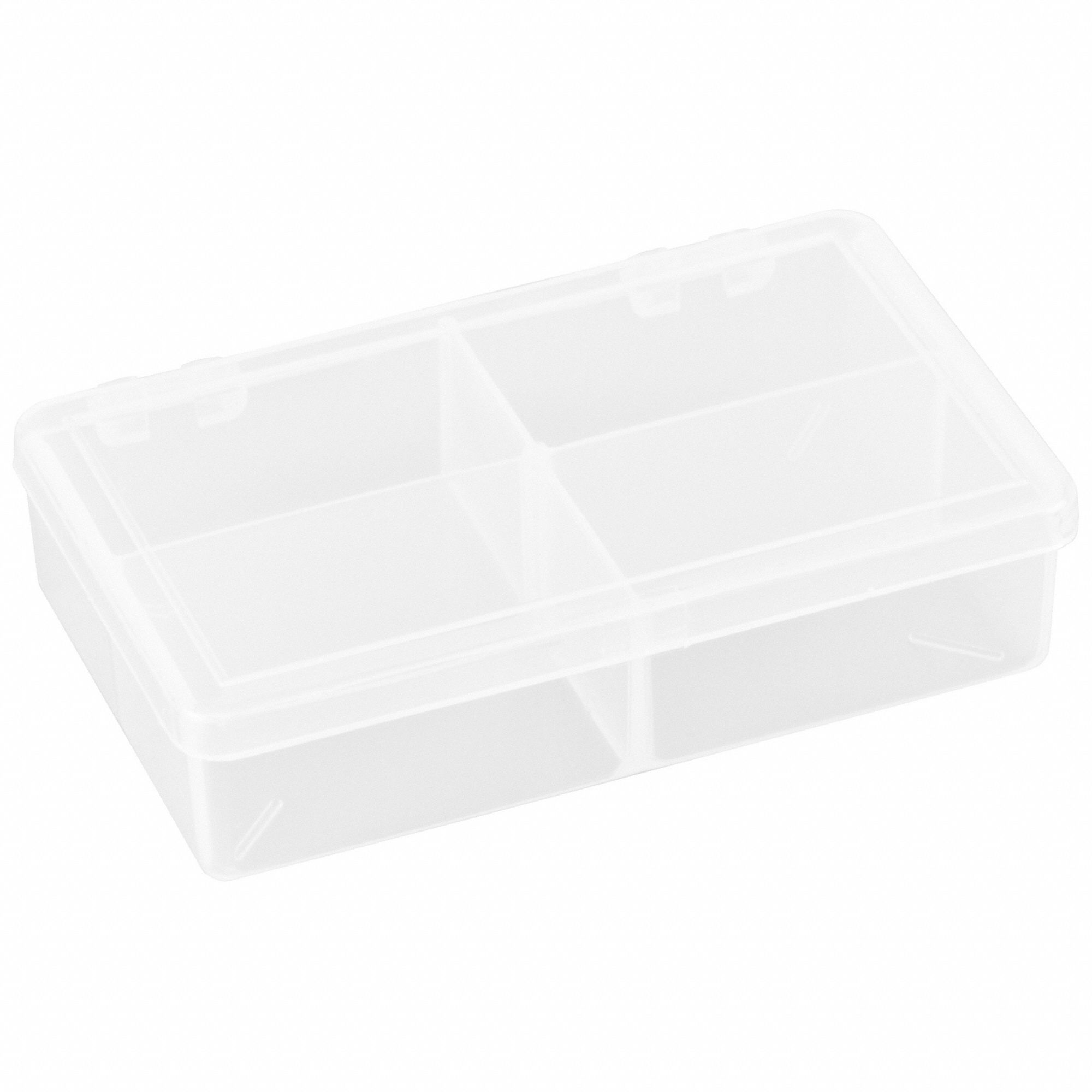 FLAMBEAU, 2 5/8 in x 4 5/8 in x 1 1/4 in, Clear, Compartment Box ...