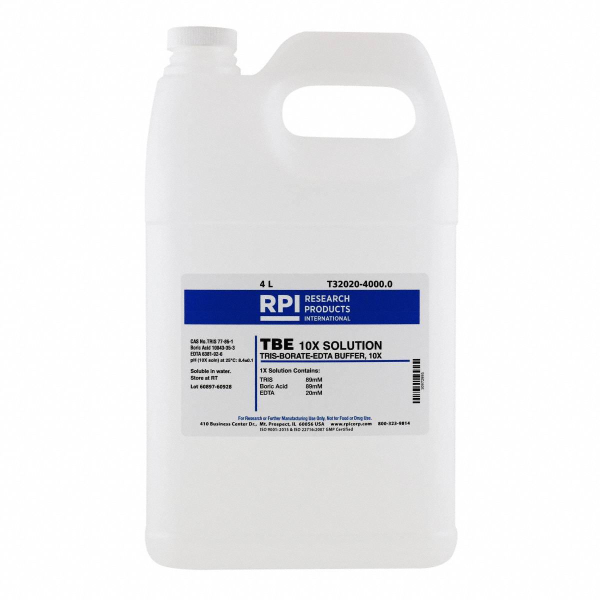 Lab, 4 L, TRIS-Borate-EDTA - 10X Solution - 30UA94|T32020-4000.0 - Grainger