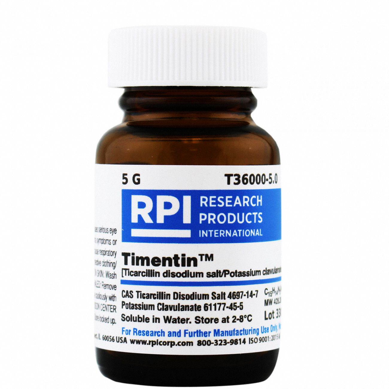 5 g, 4697-14-7, Timentin - 30UC04|T36000-5.0 - Grainger