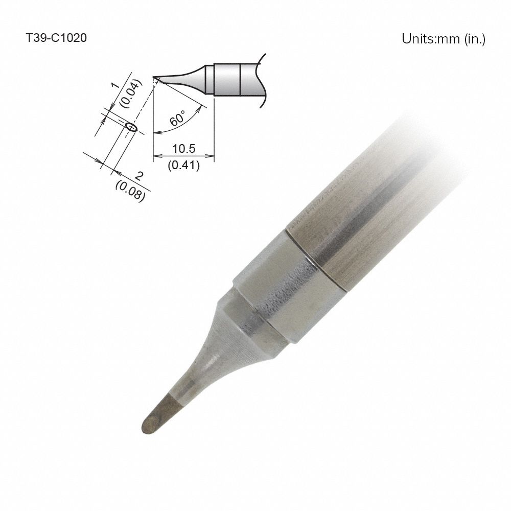 HAKKO, T39 Series, Bevel, Soldering Tip - 809H38|T39-C1020 - Grainger