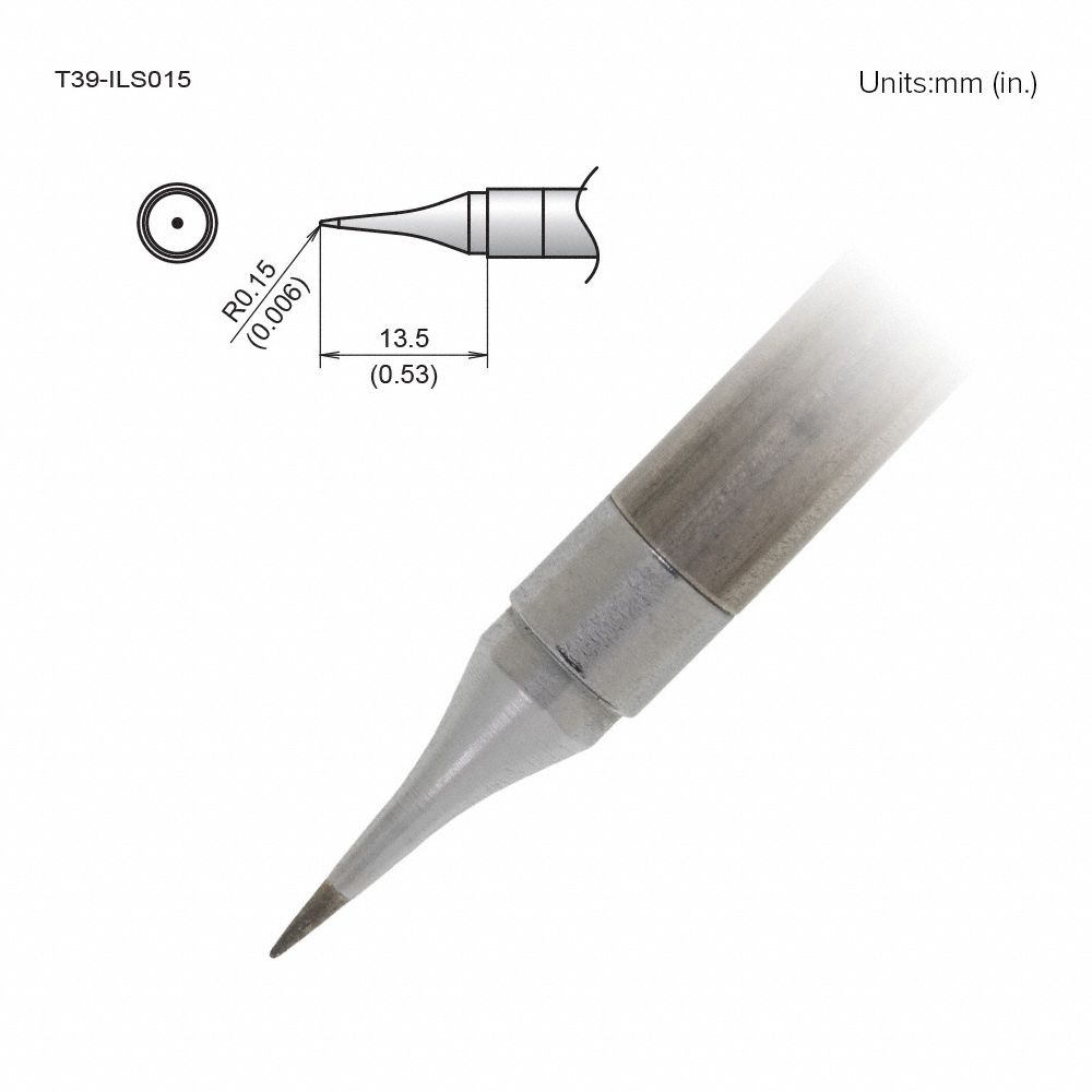 HAKKO, T39 Series, Conical, Soldering Tip - 809H65|T39-ILS015 - Grainger