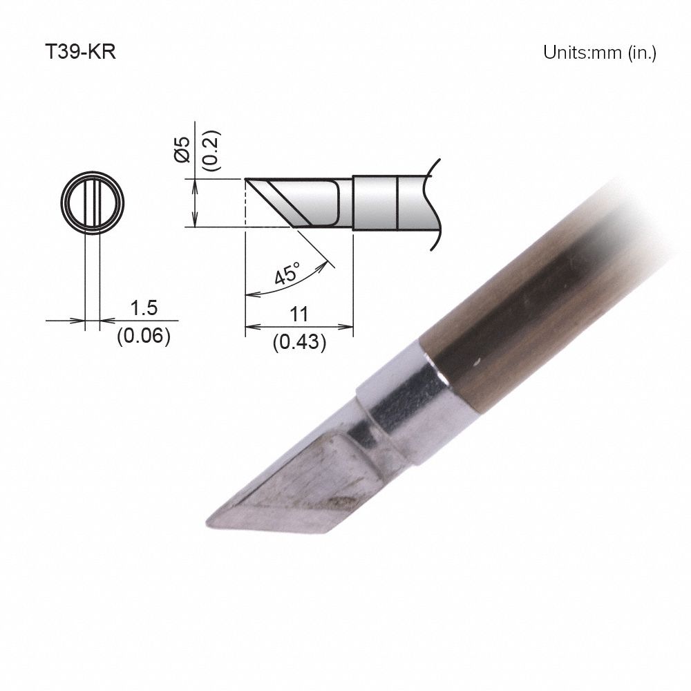 HAKKO, T39 Series, Knife, Soldering Tip - 809H74|T39-KR - Grainger