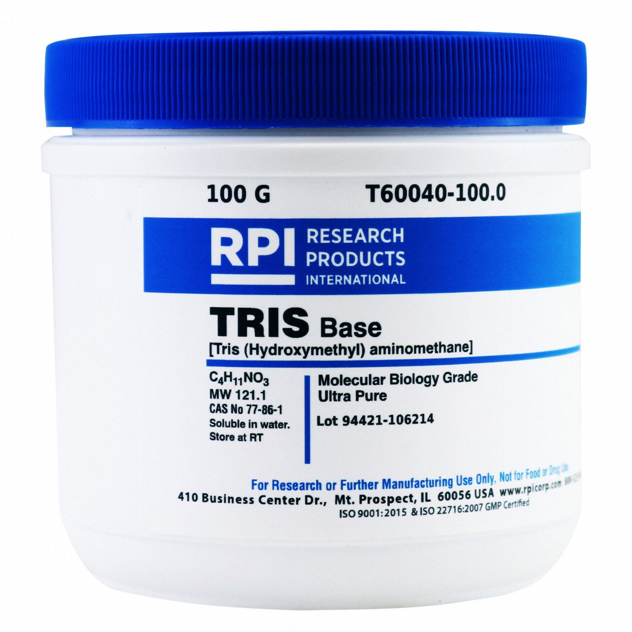 Lab, 100 g, TRIS Base - Ultra Pure - 30UC21|T60040-100.0 - Grainger