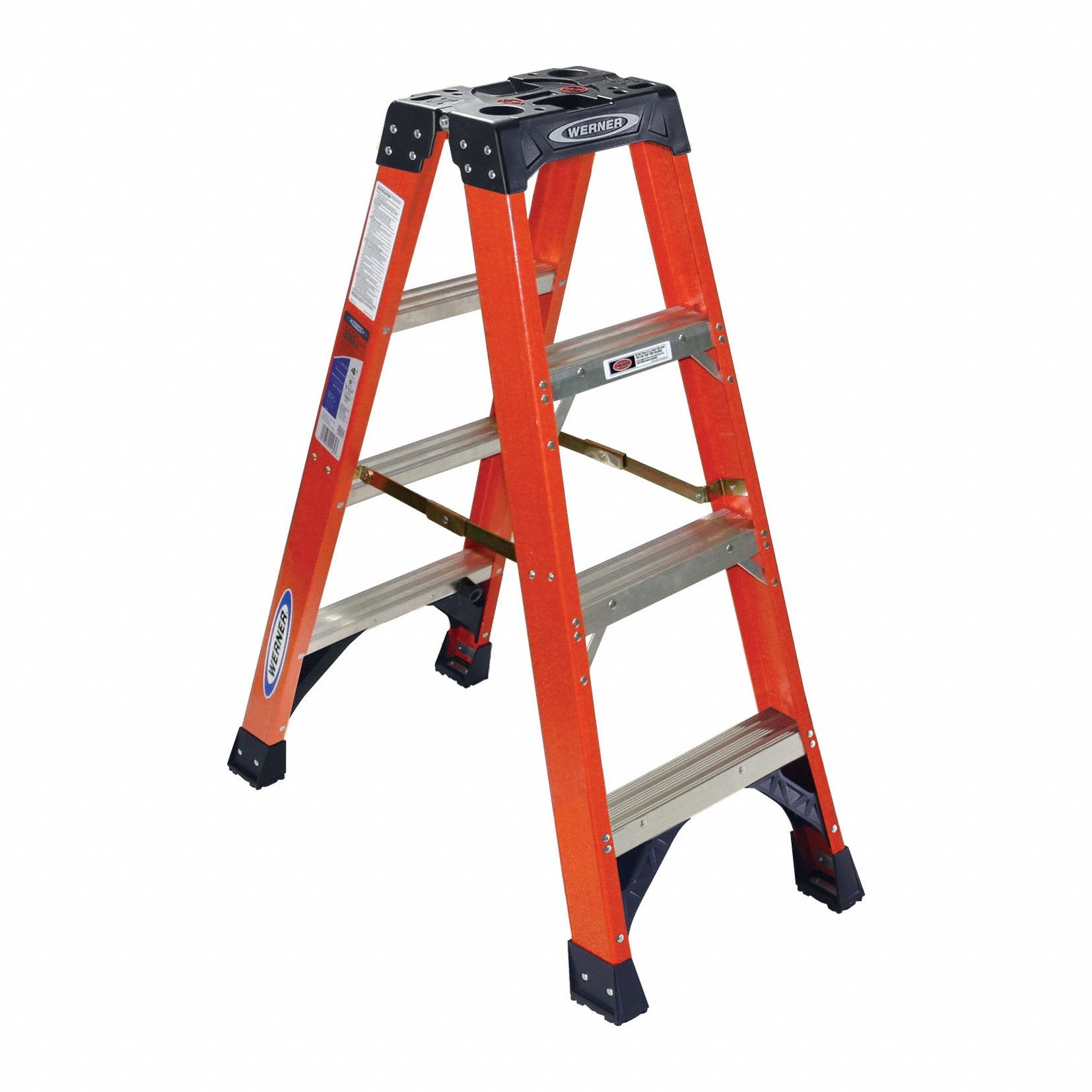WERNER, 4 ft Ladder Size, Fiberglass, Stepladder - 824VX2|T6304 - Grainger