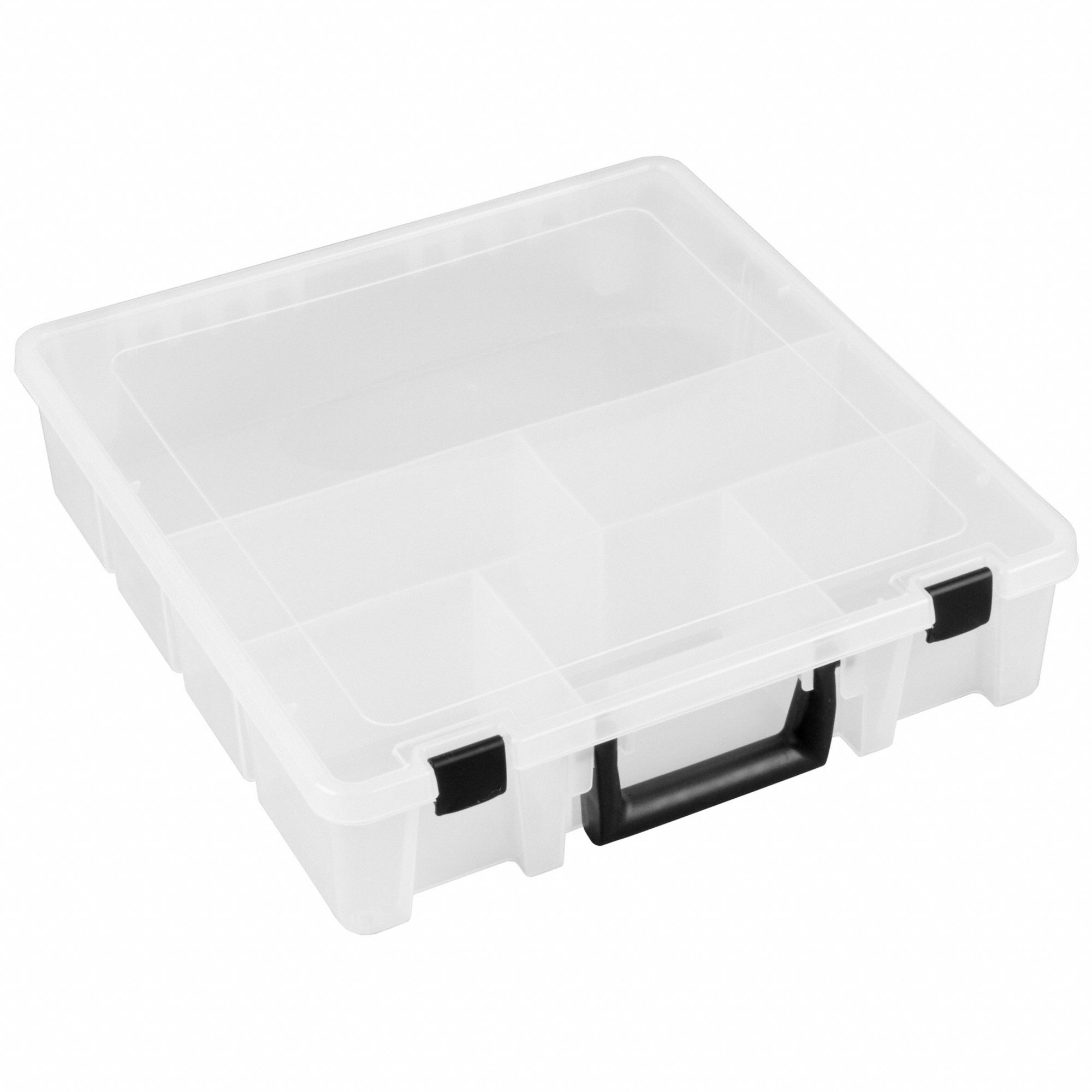 FLAMBEAU, 14 in x 15 in x 3 1/2 in, Clear, Compartment Box - 30C447 ...