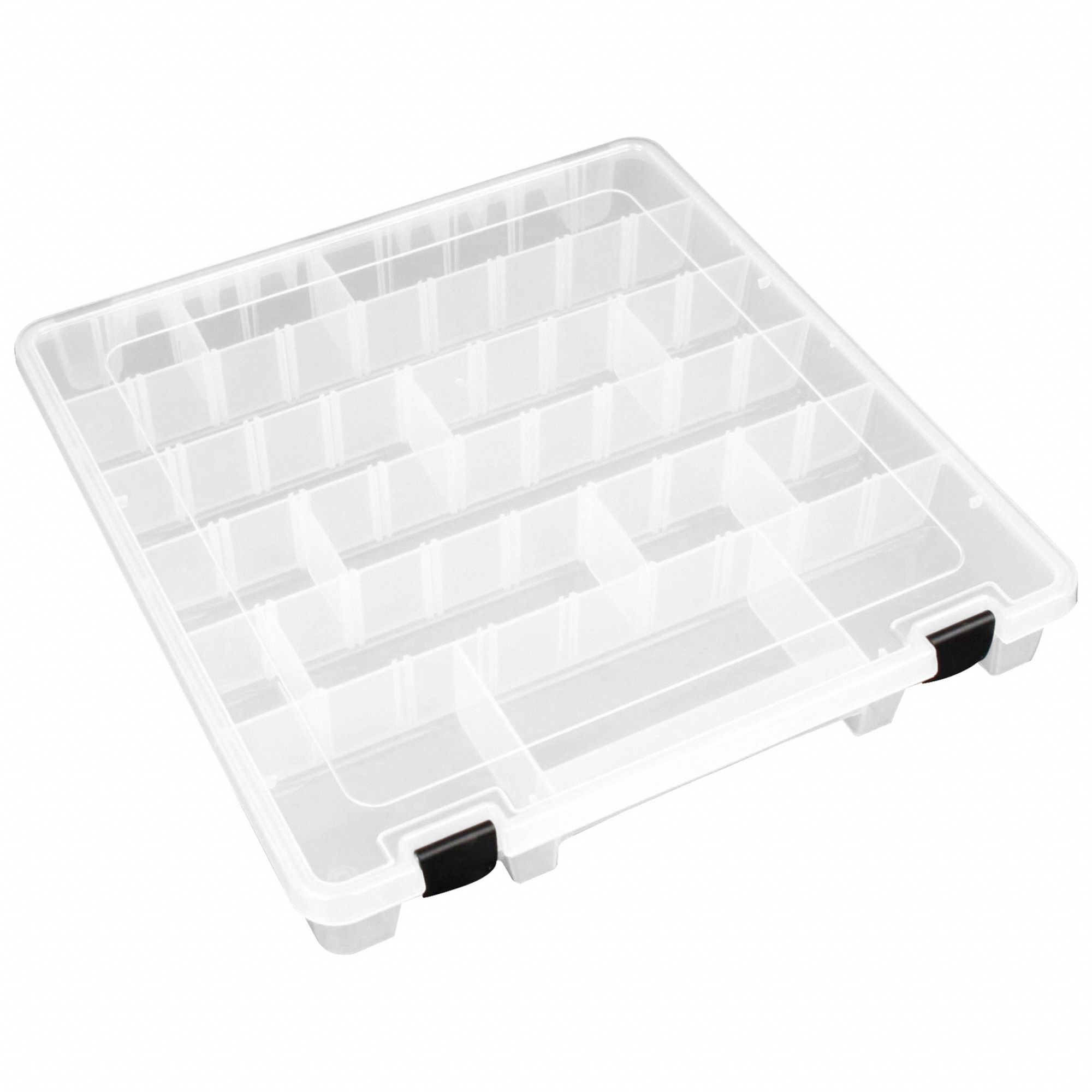 FLAMBEAU, 14 in x 15 in x 2 in, Clear, Compartment Box - 30C449|T9101 ...