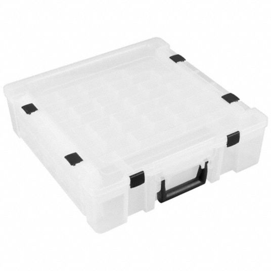 FLAMBEAU, 17 1/4 in x 16 3/4 in x 5 in, Clear, Compartment Box - 30C453 ...