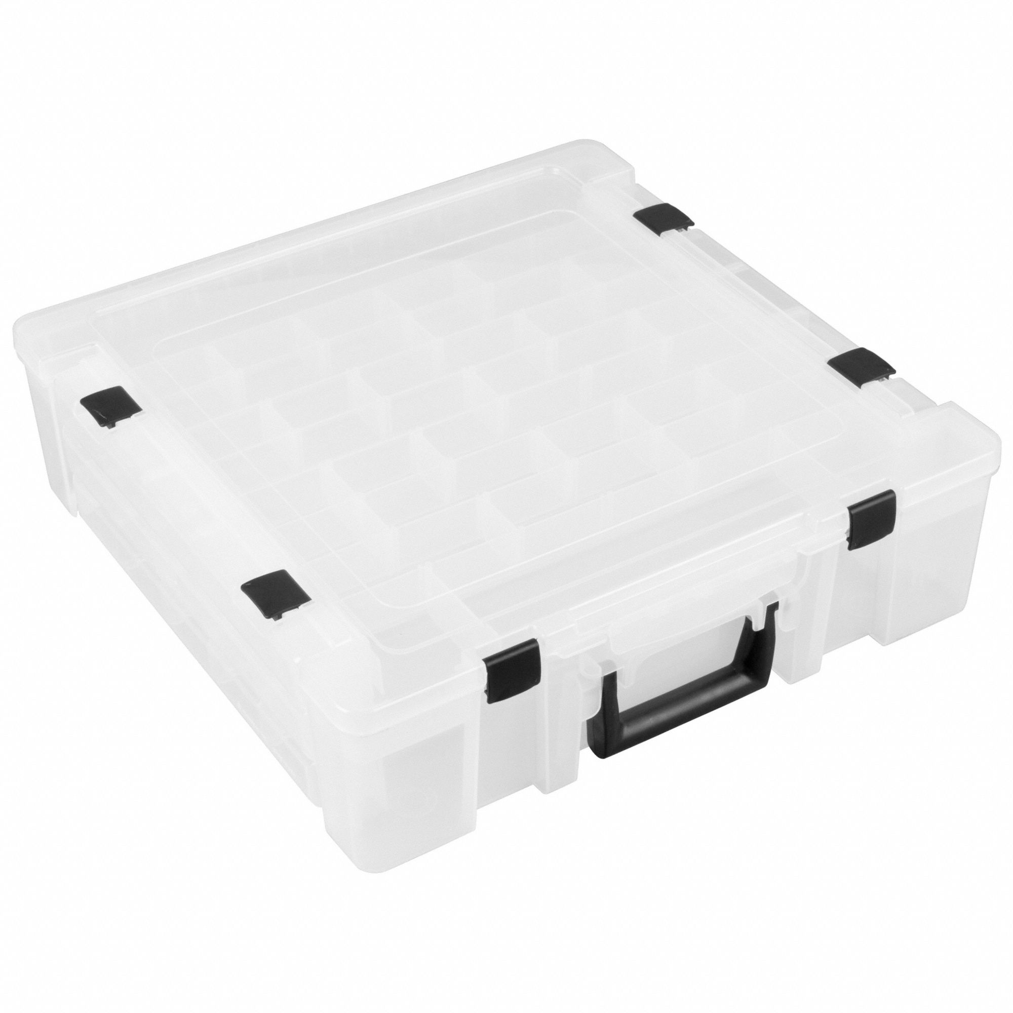 FLAMBEAU, 17 1/4 in x 16 3/4 in x 5 in, Clear, Compartment Box - 30C454 ...