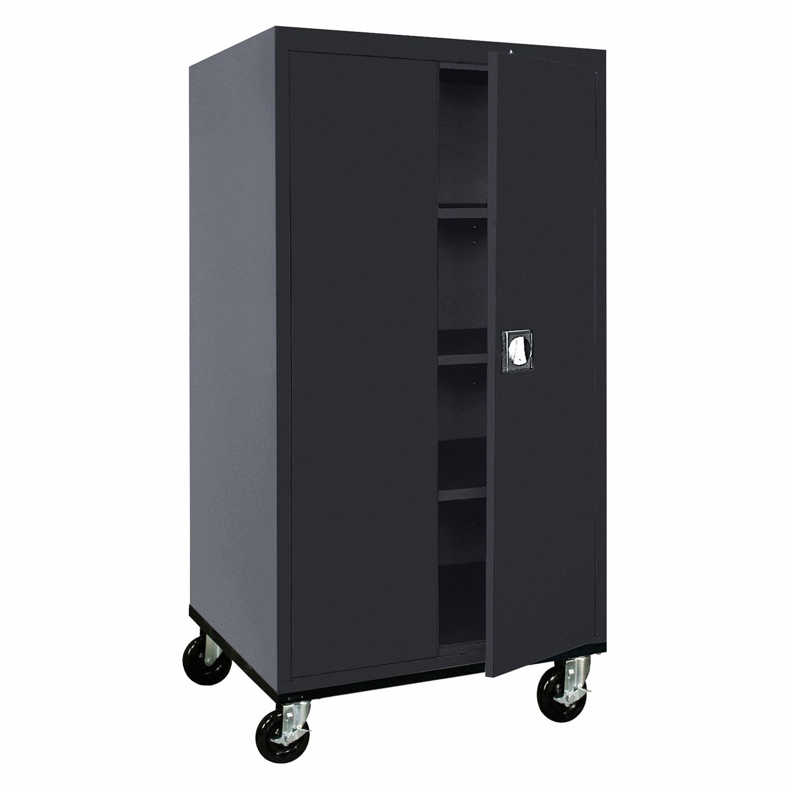 Mobile Shelving Cabinet,Black,Cap. 200lb - Grainger