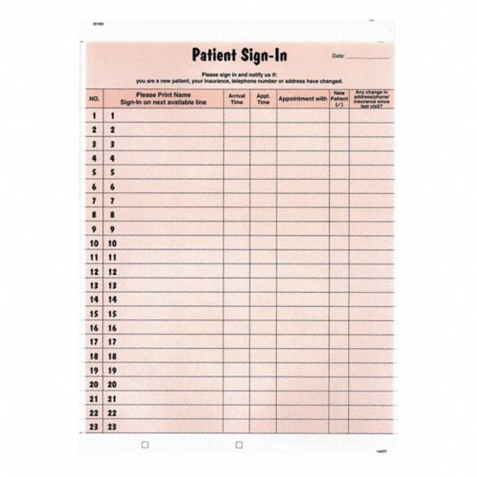 TABBIES, 1, Two-Part, Patient Sign-In Label Form - 860K80|14530 - Grainger