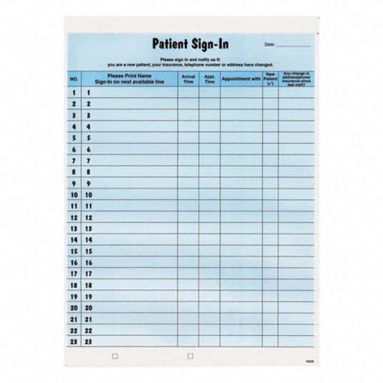 TABBIES, 1, Two-Part, Patient Sign-In Label Form - 860K81|14531 - Grainger