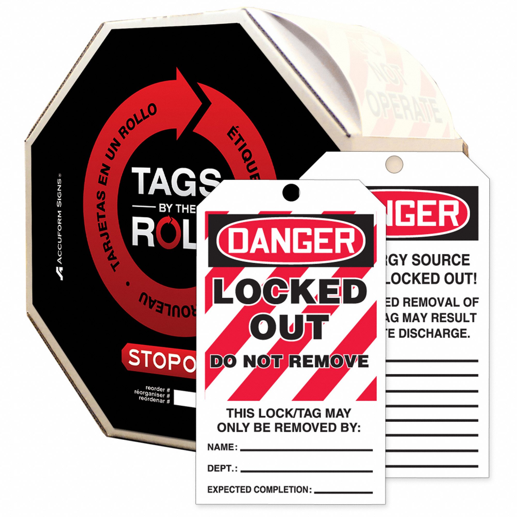 ACCUFORM, Danger, Locked Out Device, Danger Tag By The Roll - 772R16 ...