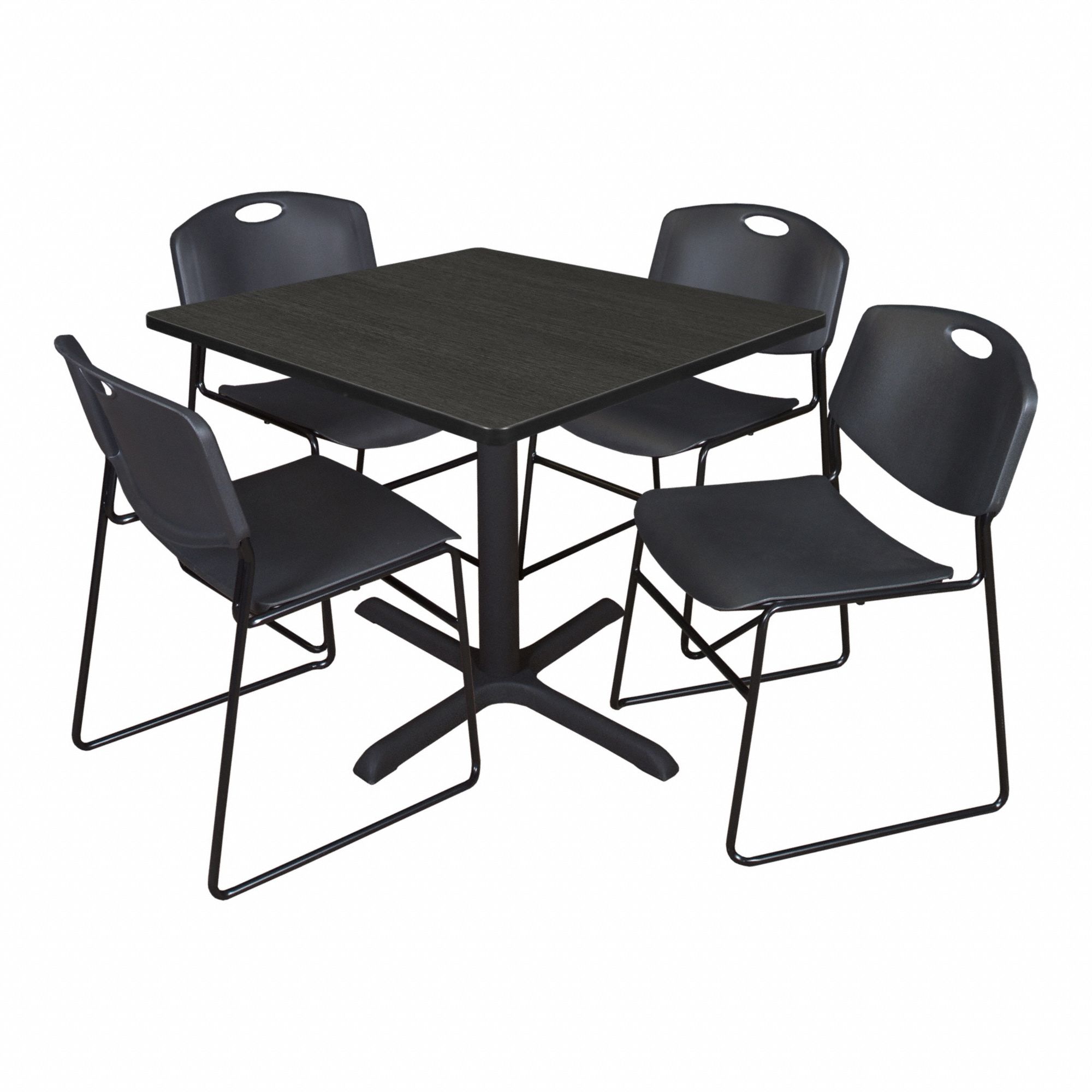 CAIN, Table and Chair Set - 824W21|TB3636AG44BK - Grainger