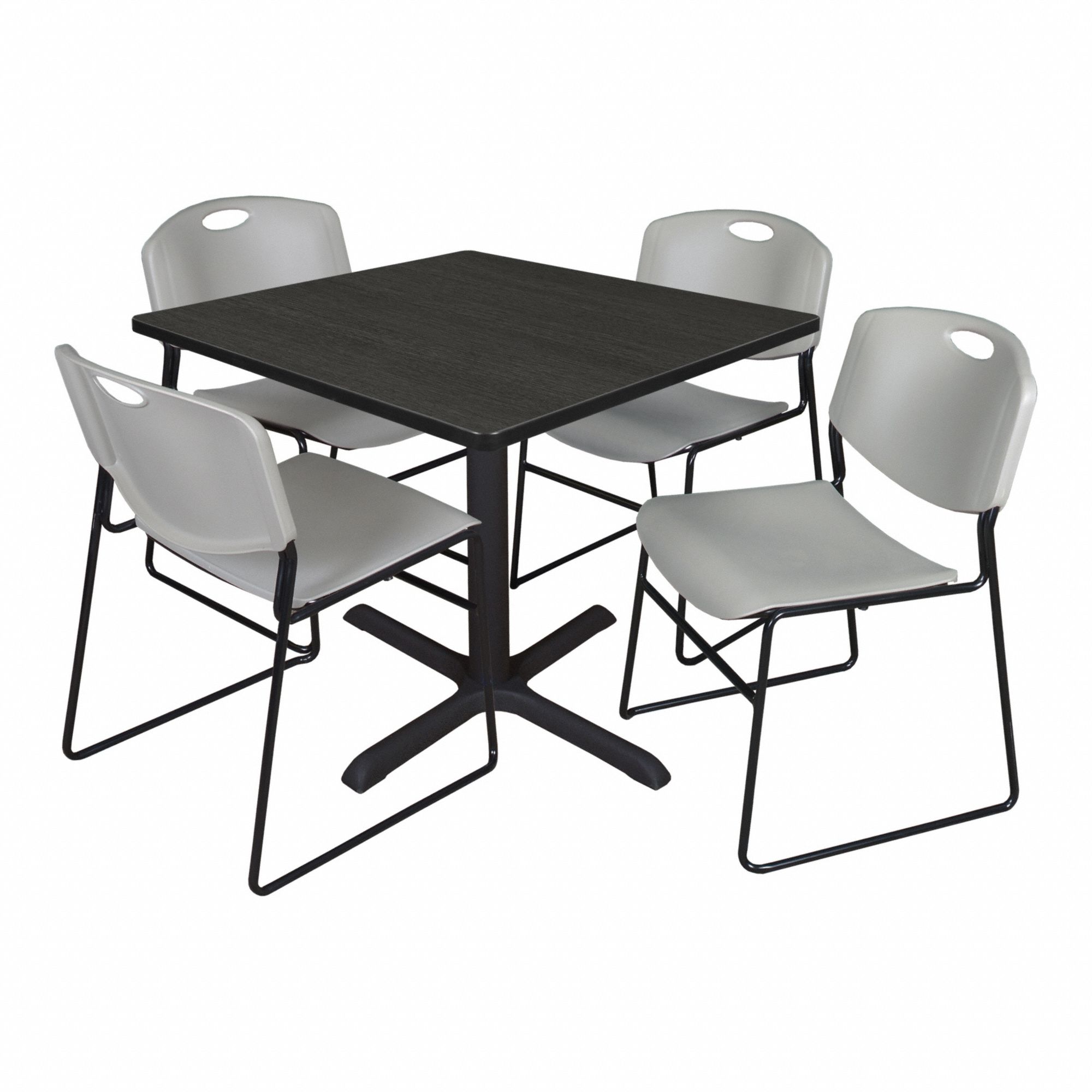 CAIN, Table and Chair Set - 824W22|TB3636AG44GY - Grainger