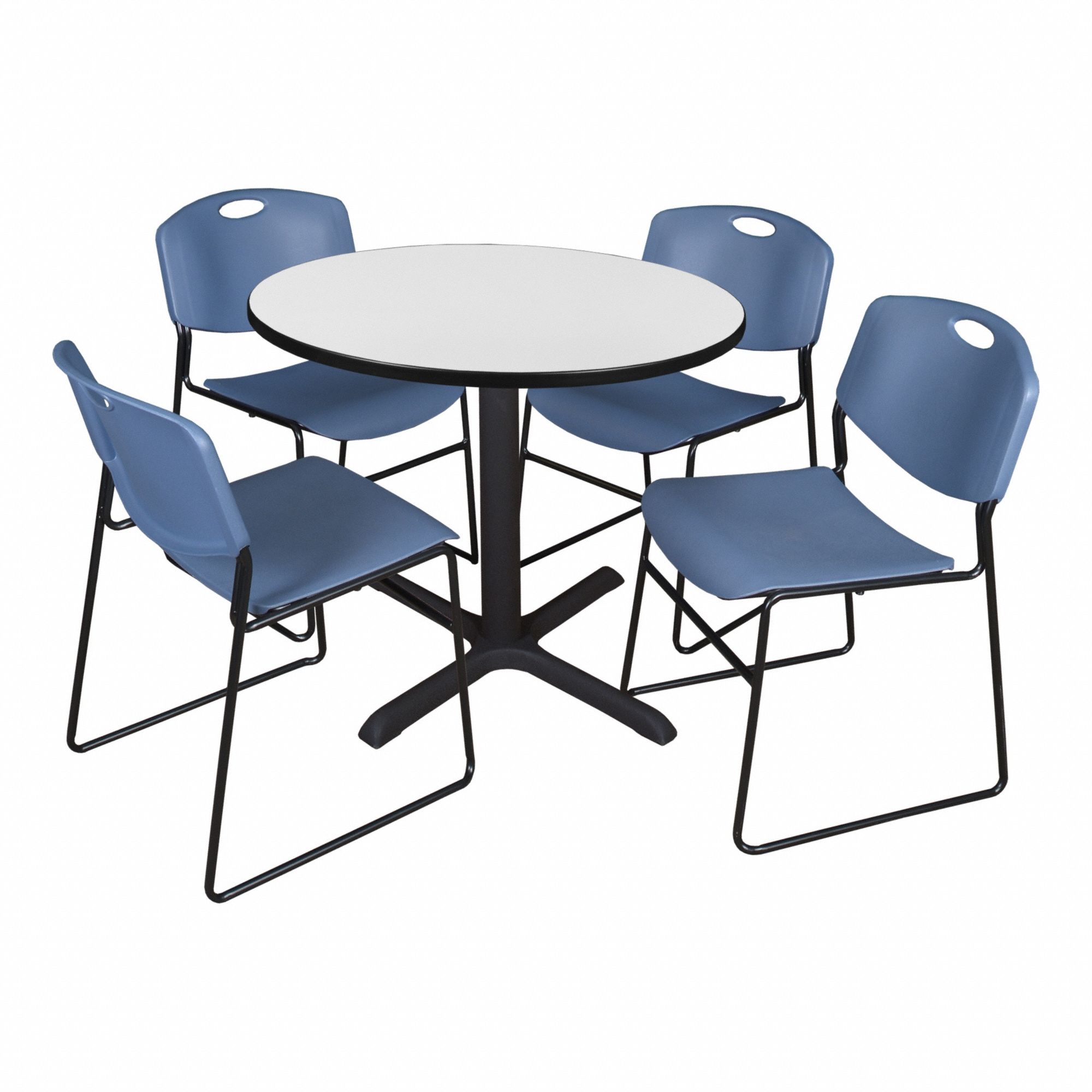 CAIN, Table and Chair Set - 824W33|TB36RNDWH44BE - Grainger