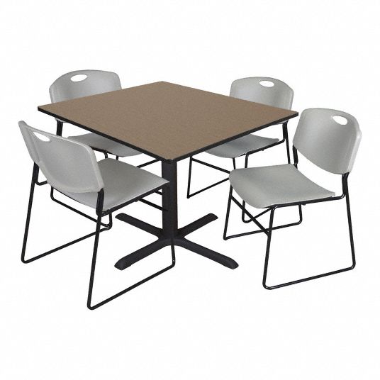 CAIN, Laminate, Oak, Cafe/Breakroom Table - 874LU8|TB4848NO44GY - Grainger