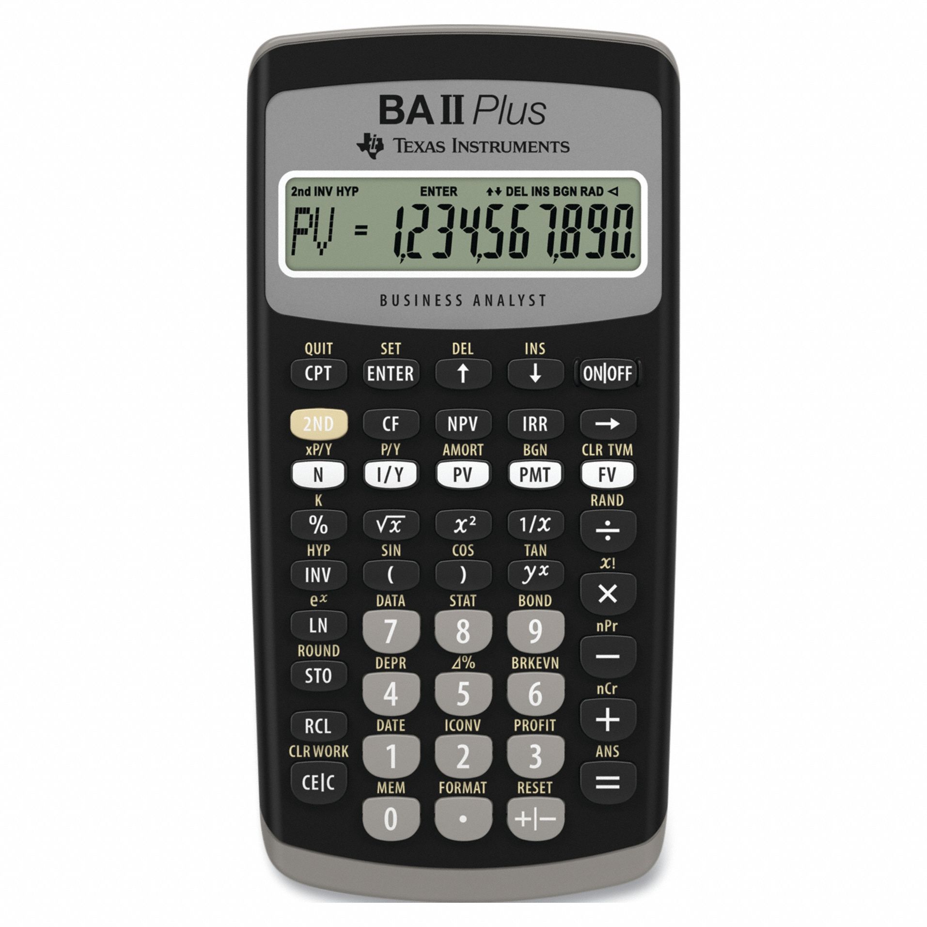 Texas Instruments Lcd 10 Digits Displayed Financial Calculator 35w789 Texbaiiplus Grainger