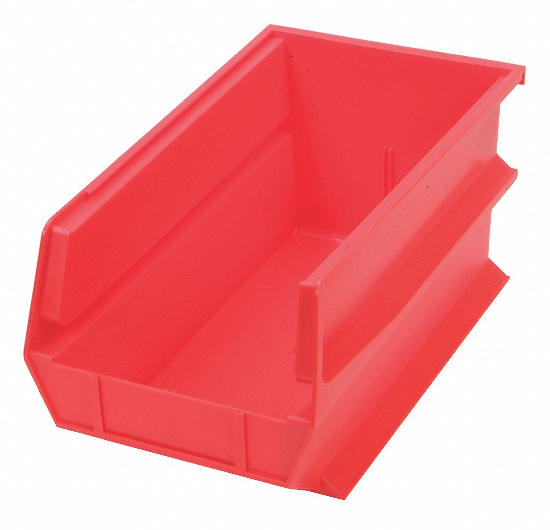 LOCBIN HANGING BIN, RED, 14 3/4 X 8 1/4 X 7 IN, POLYPROPYLENE - Shelf ...