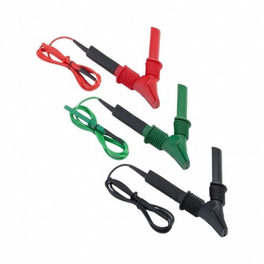 FLUKE, (3) 10 kV Clamp Leads, Compatible with Grainger Part # 5NLK7 ...