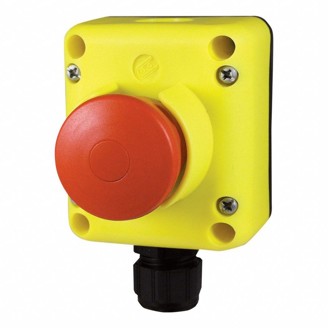 GIOVENZANA, Push Button, 0 Pilot Lights, Emergency Stop Control Station - 808CE3|TLP1.EPP - Grainger