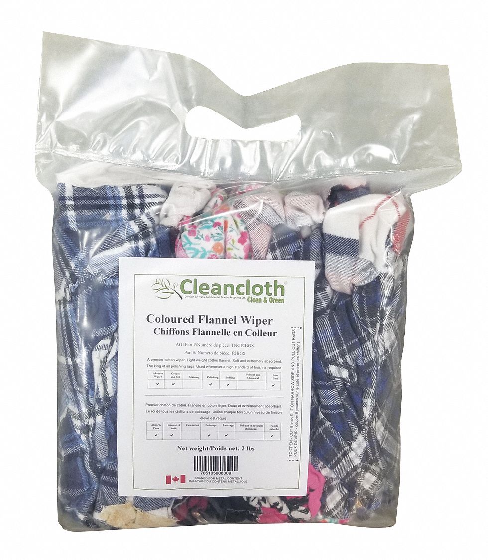 CLEAN CLOTH FLANNEL CLOTH, OIL AND GREASE, ASSORTED COLOURS, VARIED ...