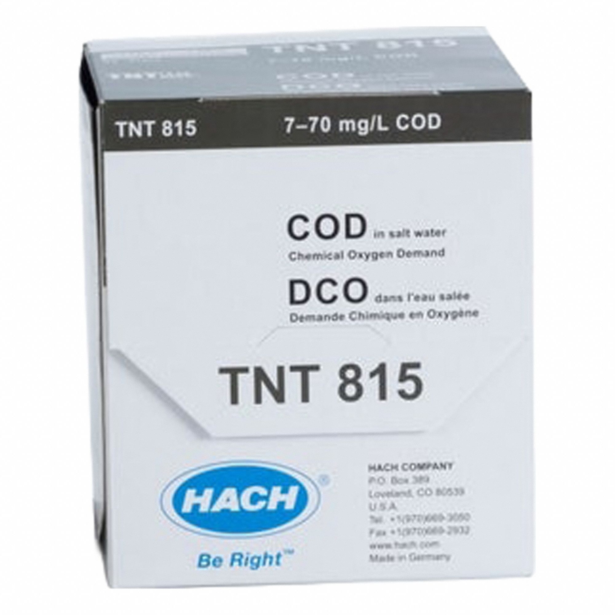 HACH, 7 to 70 mg/L COD, TNT815, Vial Test - 897ZF4|TNT815 - Grainger