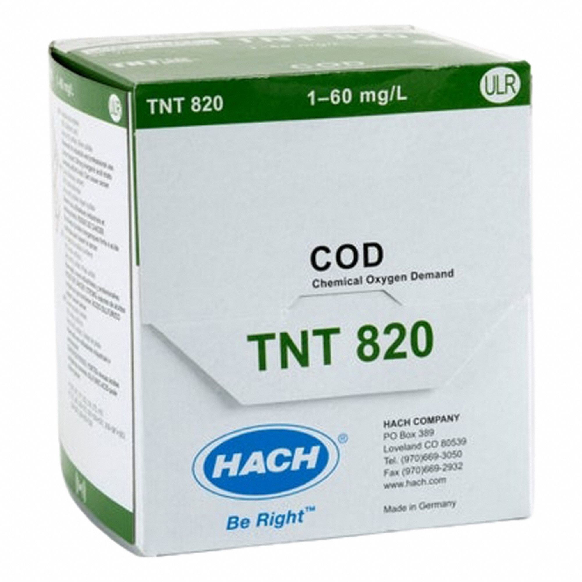 HACH, 1 to 60 mg/L COD Truecal, TNT820, Vial Test - 897ZG2|TNT820 ...