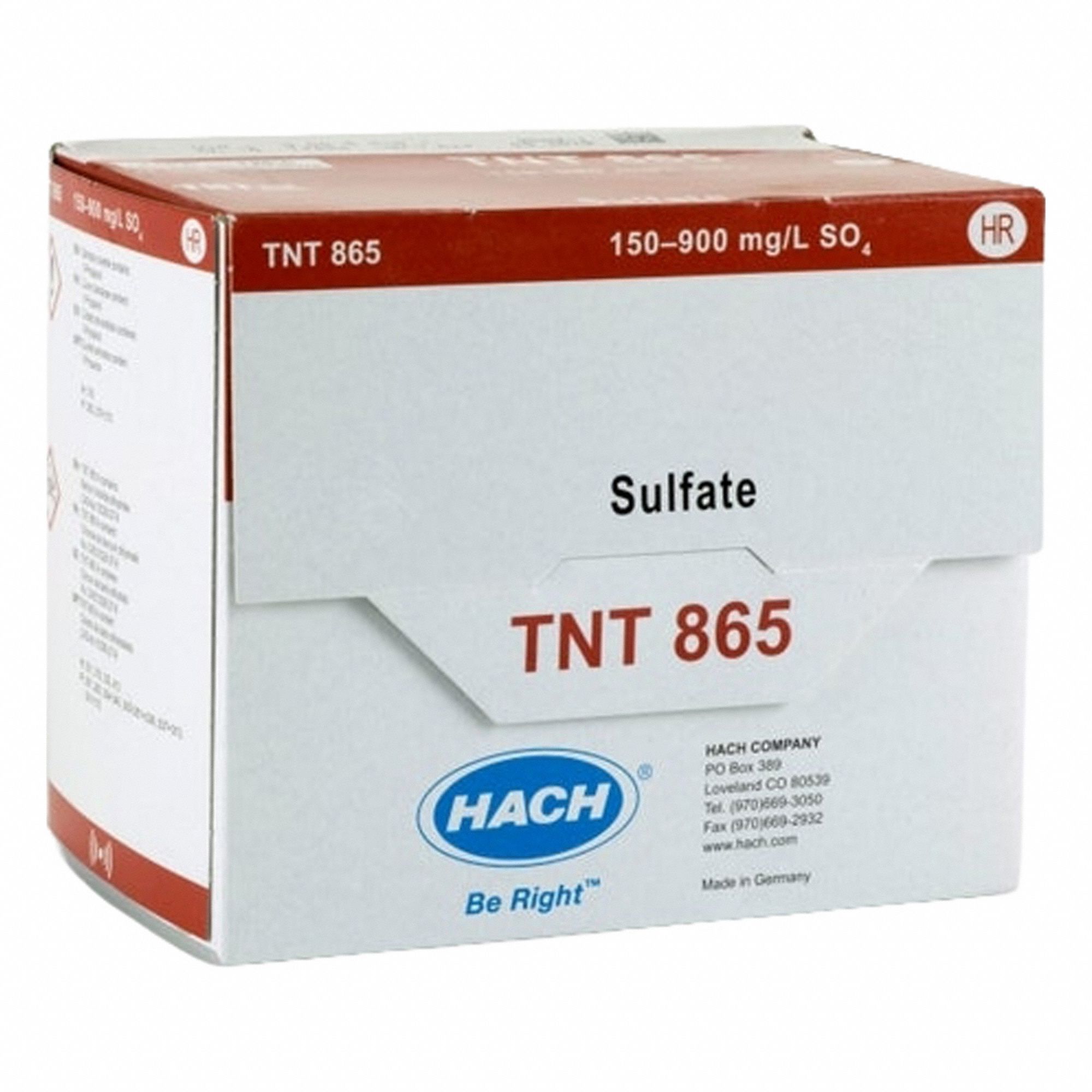 HACH, 150 to 900 mg/L SO₄, TNT865, Sulfate Vial Test - 897ZR6|TNT865 ...