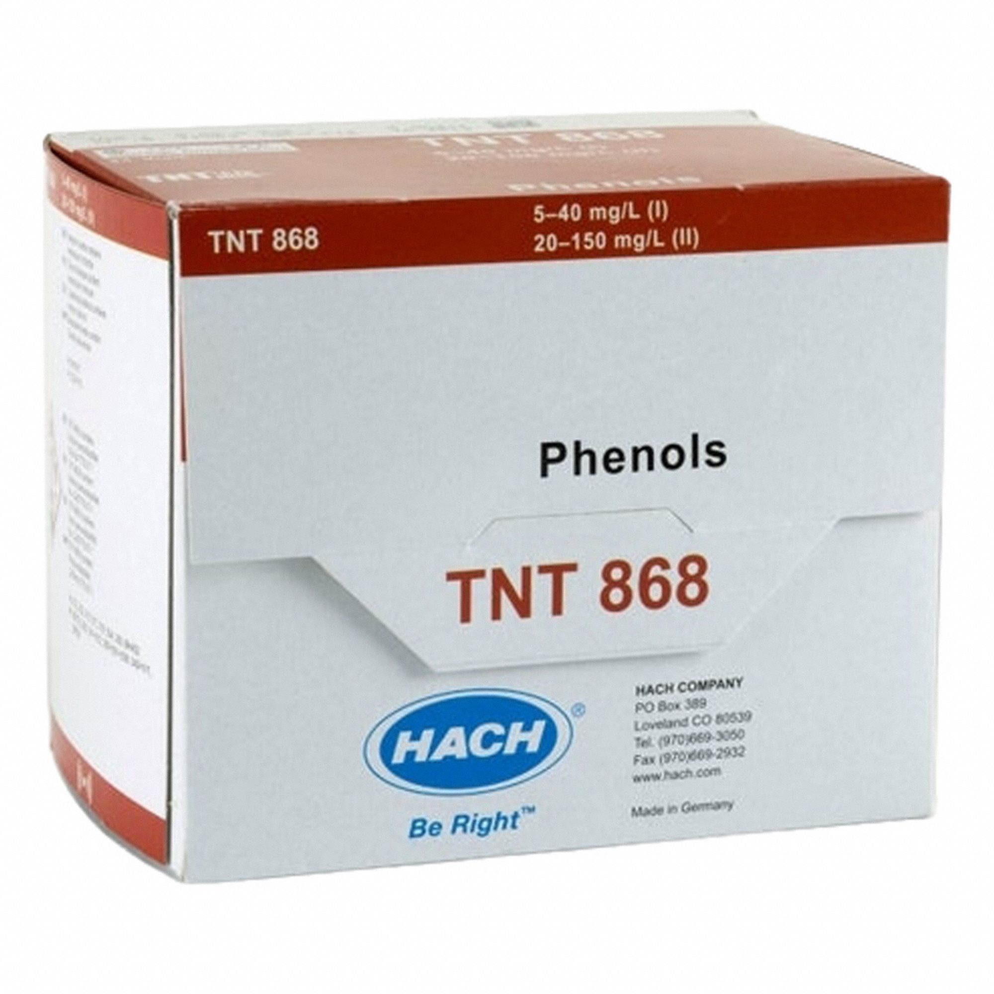 HACH, 5 to 150 mg/L, TNT868, Phenols Vial Test - 897ZT1|TNT868 - Grainger