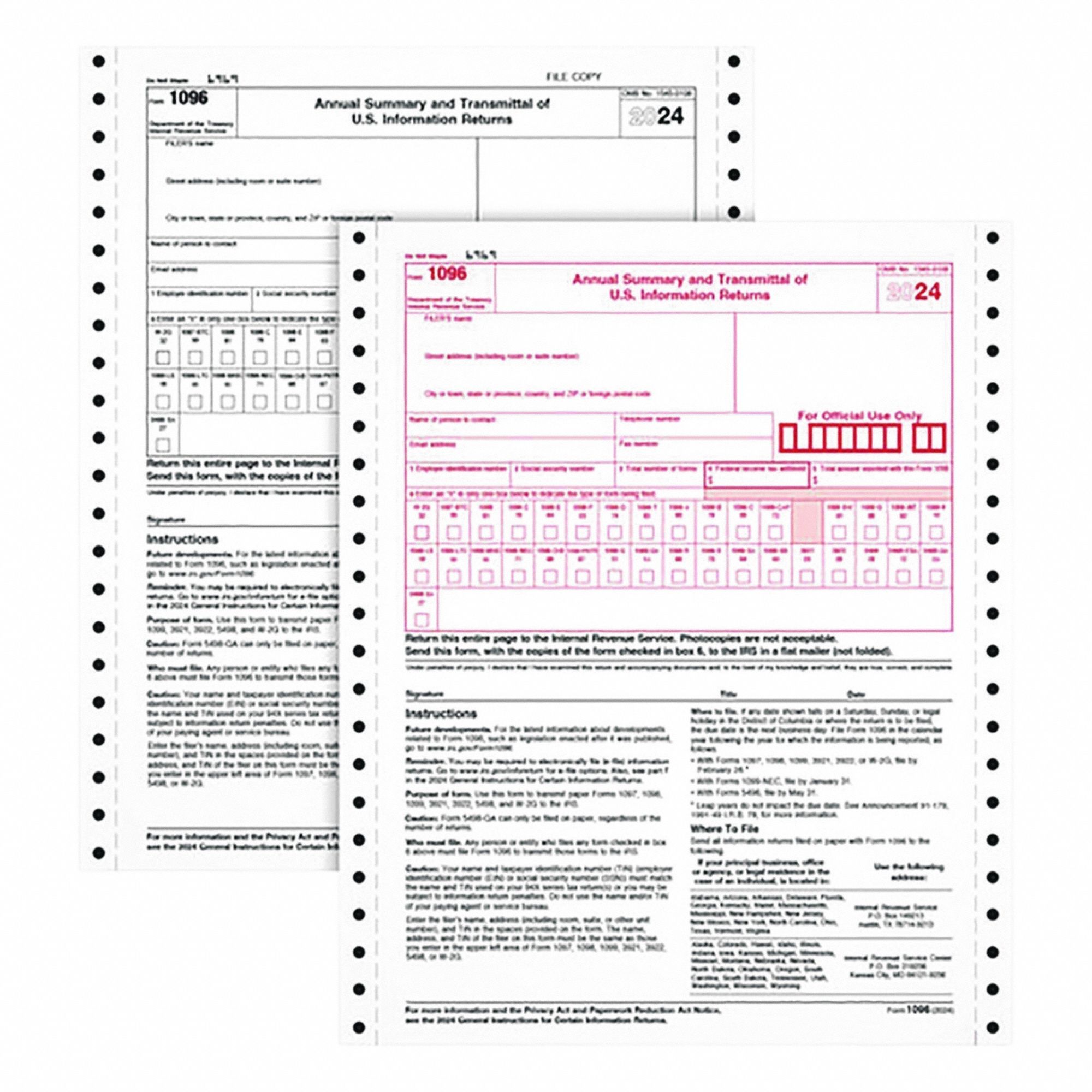 ADAMS, 1096, 2-Part, Tax Form - 860K92|2202 - Grainger