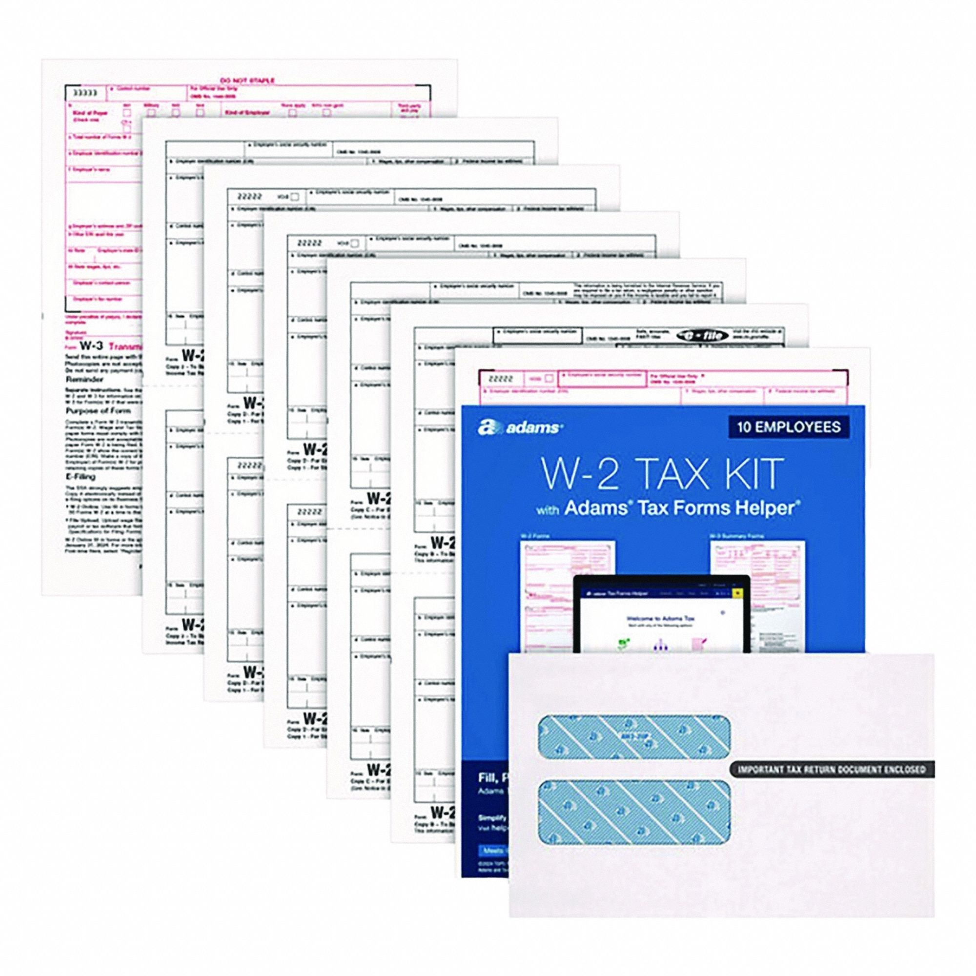 ADAMS, W-2/W-3, 6-Part, Tax Form Kit - 860K98|22908KIT - Grainger