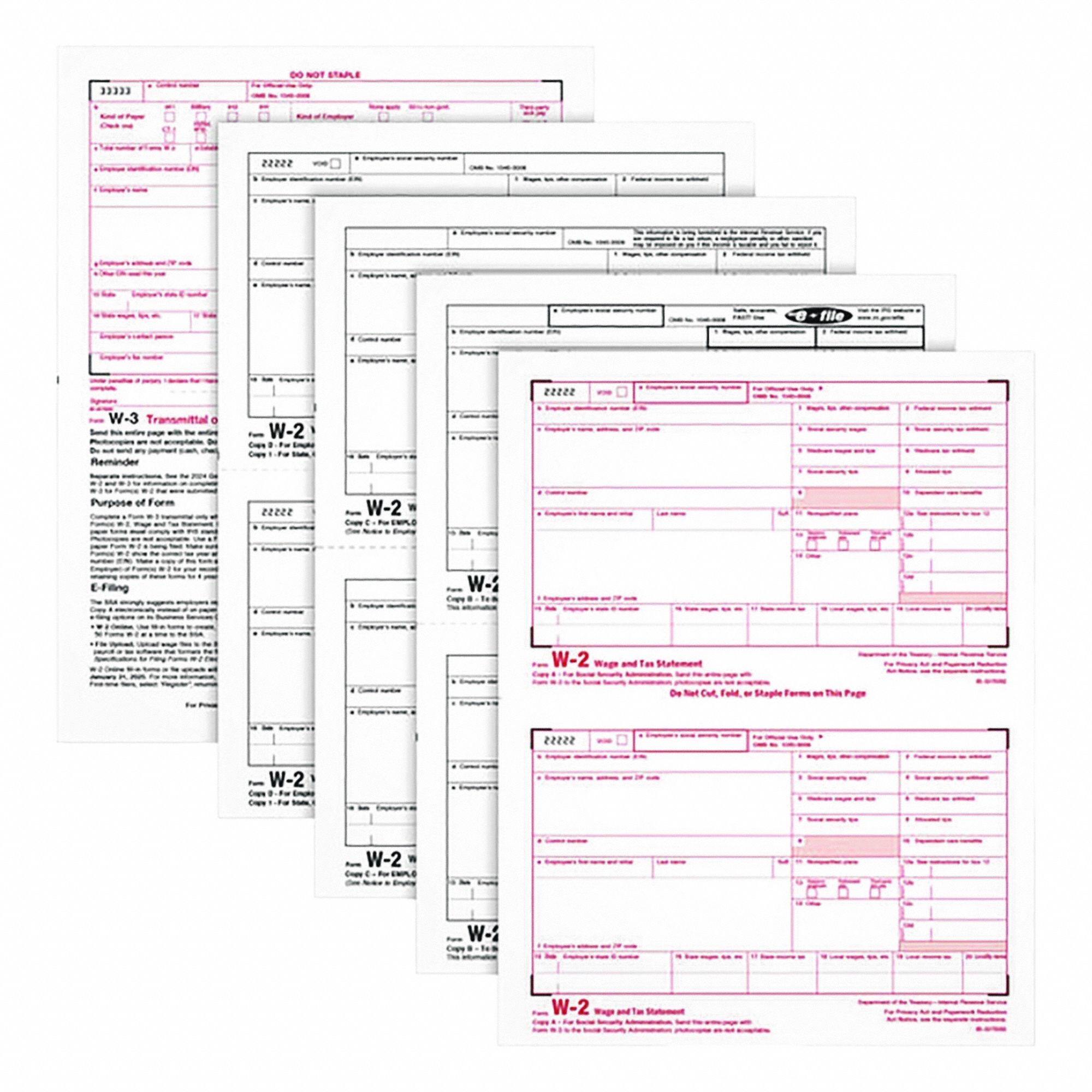 ADAMS, W-2/W-3, 4-Part, Tax Form - 860K88|22990 - Grainger