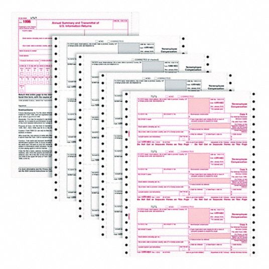 ADAMS, 1096/1099-NEC, 4-Part, Tax Form - 860K95|2299-NEC - Grainger