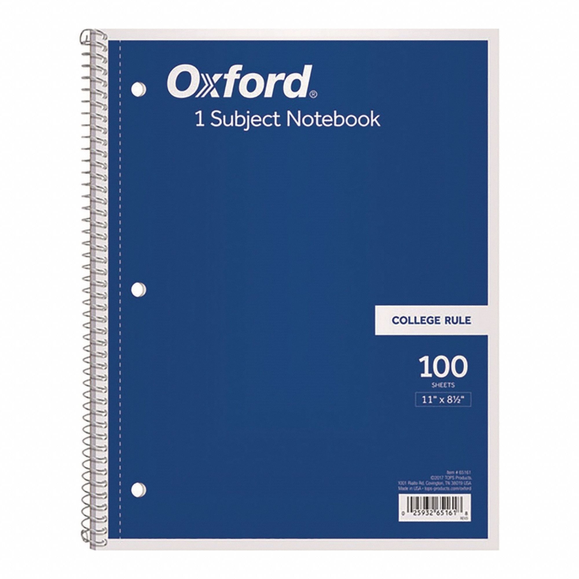 TOPS, 8-1/2 in x 11 in Sheet Size, College, Notebook - 35W982|TOP65161 ...