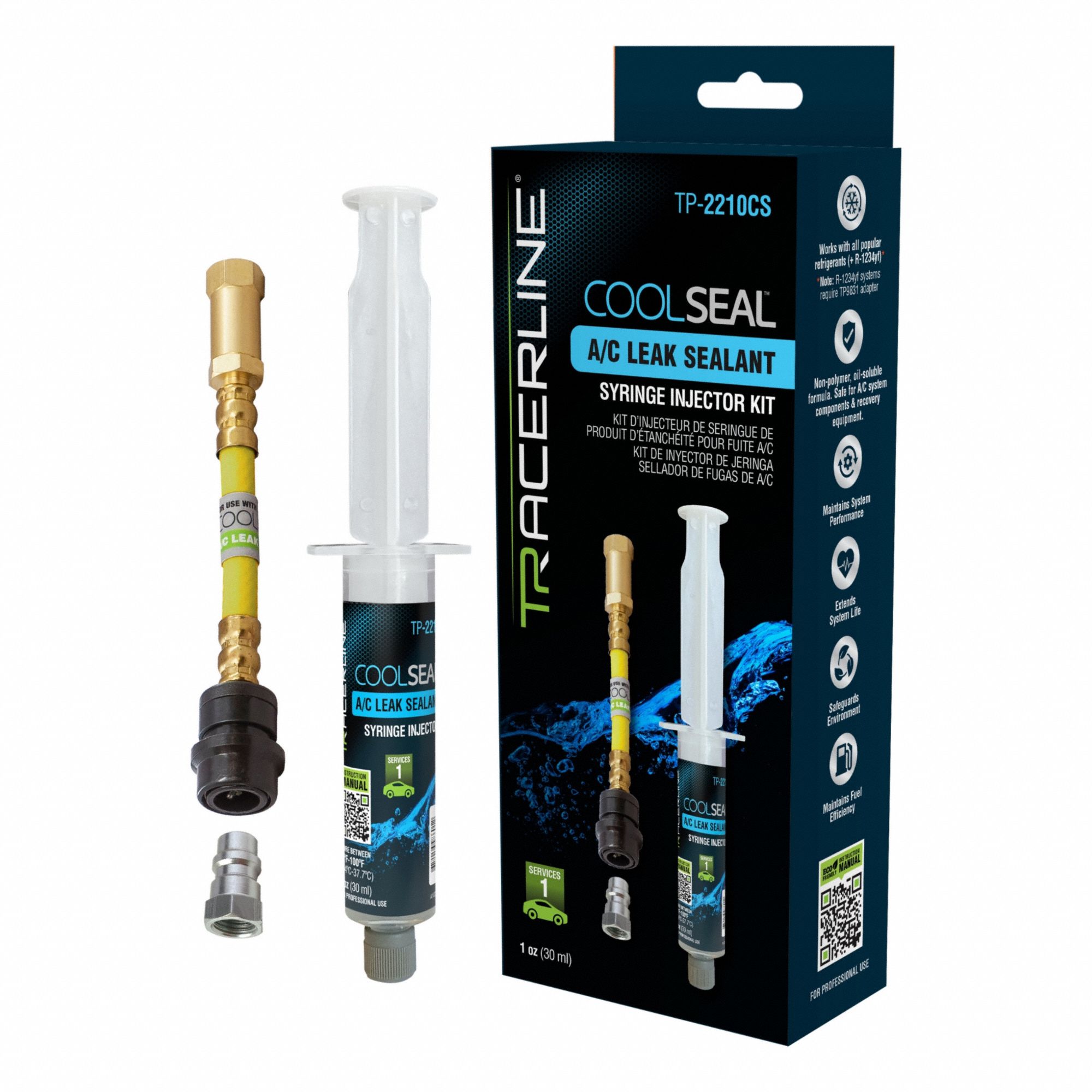 TRACERLINE, 1 oz, Syringe, Refrigerant Leak Sealant - 52JG32|TP-2210CS ...