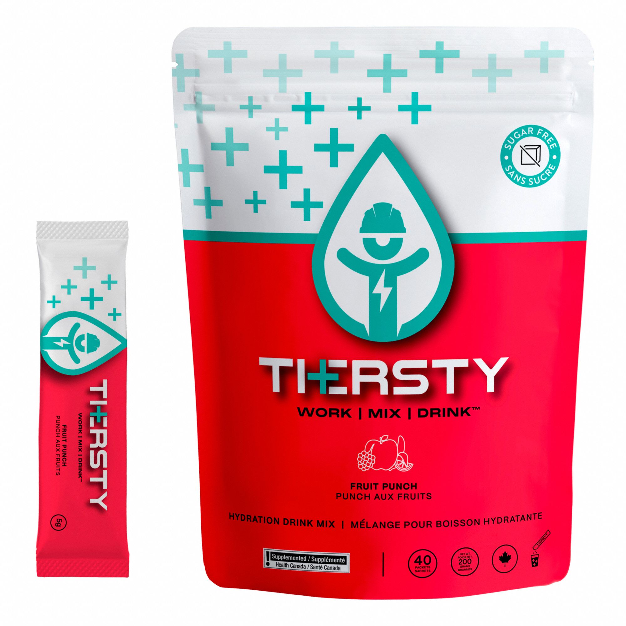 THERSTY SPORTS DRINK MIX FRUIT PUNCH 5 G PK40 - 1008055 - TTYBAG1040FRP ...