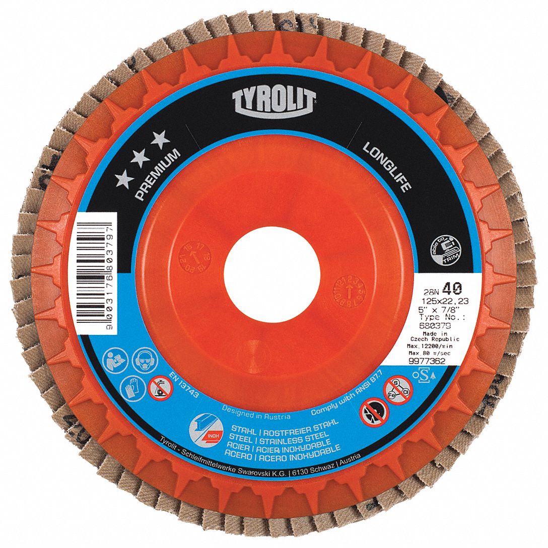 TYROLIT FLAP DISC TRIM ZA T27 5X7/8 120 GRIT - Flap Discs - TYT680386 ...