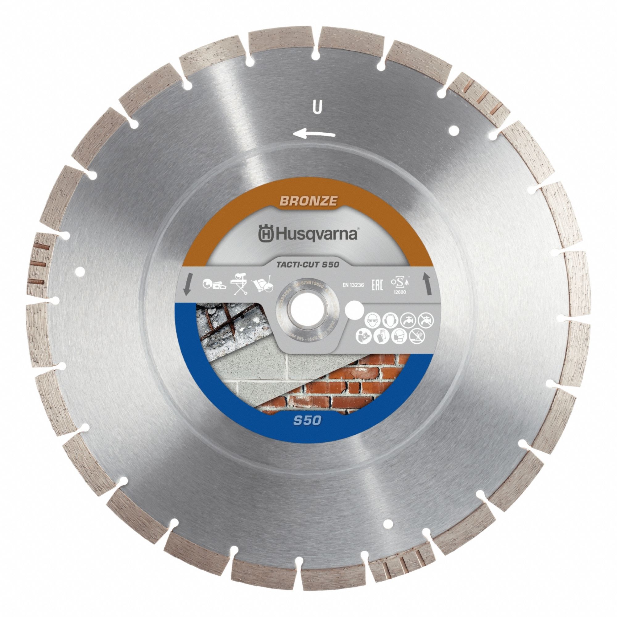 HUSQVARNA, Block/Brick/Reinforced Concrete, 14 in Blade Dia., Diamond ...