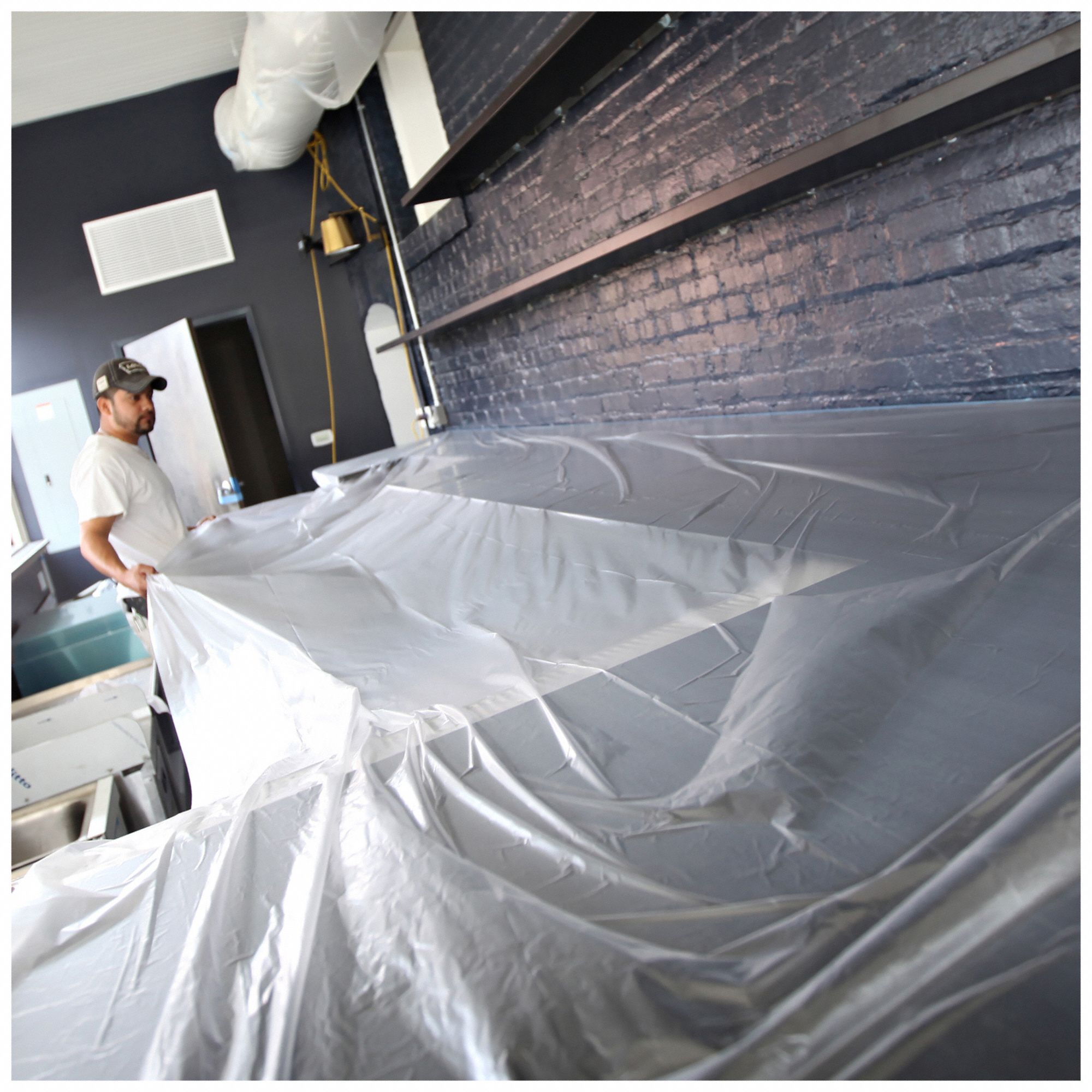 TRIMACO Self-Adhesive Containment Film: Light Duty, 0.5 mil Thick, 4 ft ...