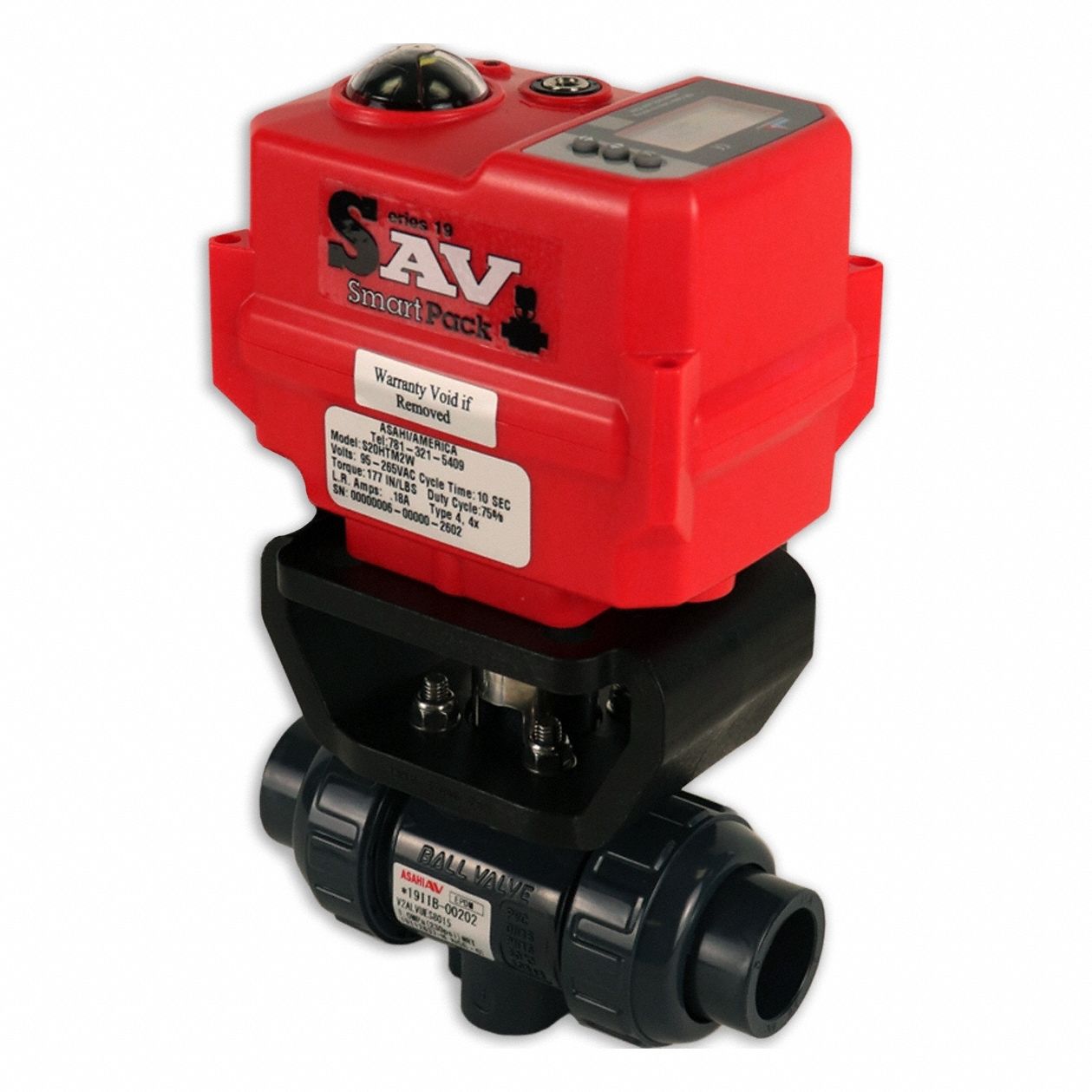 ASAHI, 1 1/4 in, PVC, Electrically Actuated Two-Way Ball Valve - 812N24 ...